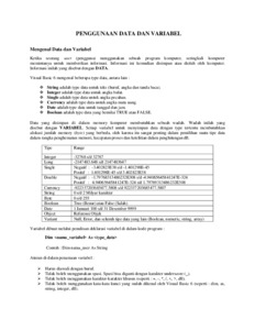 Pertemuan 3 : Penggunaan Data Dan Variabel - Repository